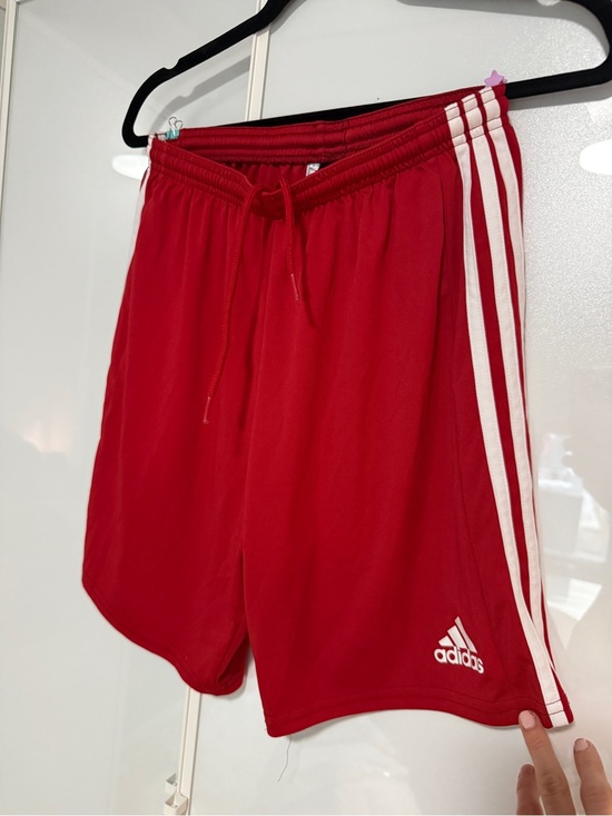 adidas | Shorts | Adidas Red Mens Athletic Shorts With White ...